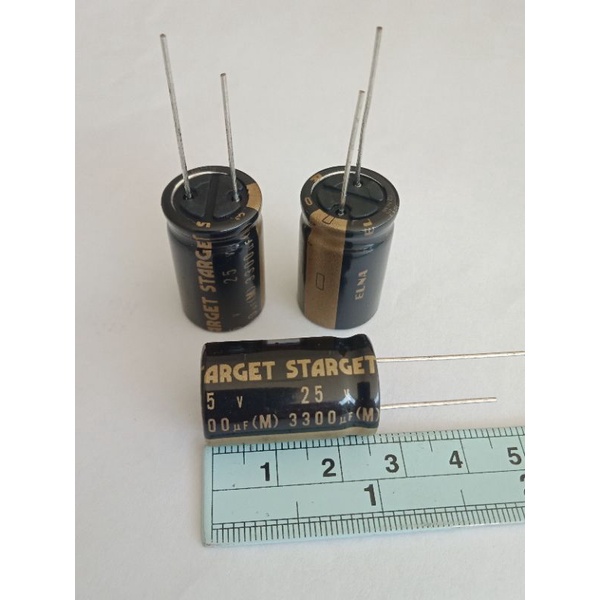 3300UF 25V คาปาซิเตอร์ELNA STARGET สีทอง (แพ็ค3ตัว 75บาท) ขนาด16x26mm ...
