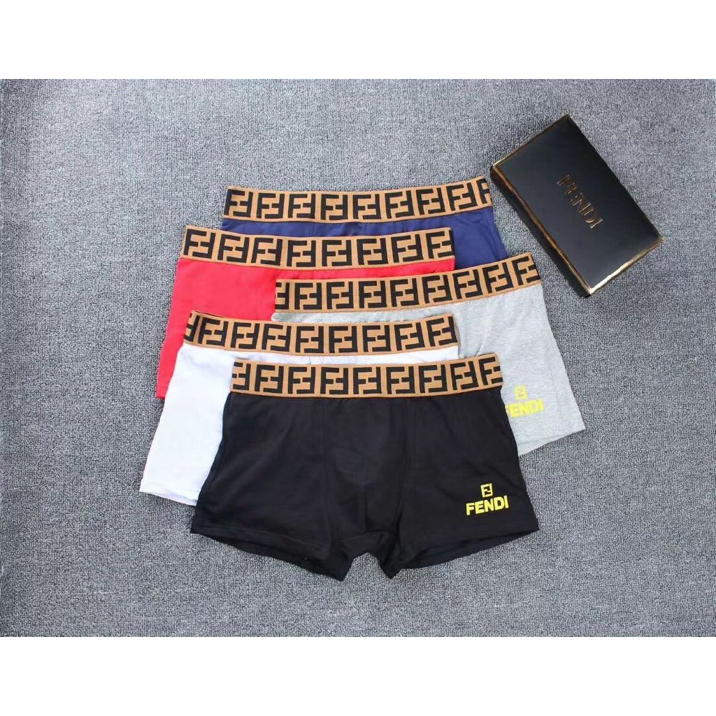 6Pcs/Set Fendi Men's Underwear Cotton Boxer Shorts FD02 | Shopee Thailand
