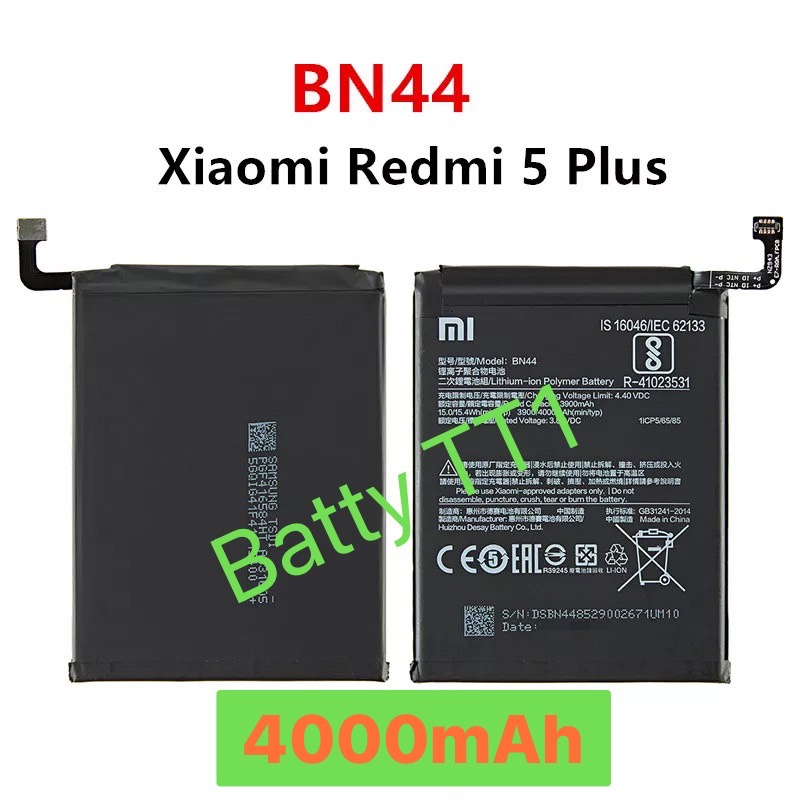 แบตเตอรี่ Xiaomi Redmi 5 Plus BN44 4000mAh ประกัน 3 เดือน | Shopee Thailand