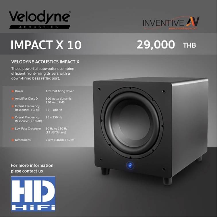 Velodyne Impact X10 Subwoofer Speaker | Shopee Thailand
