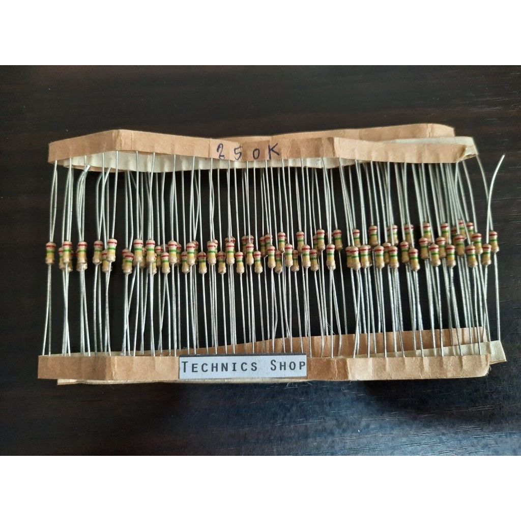 ตัวต้านทาน 250 kโอห์ม 1/4W จำนวน 20 ตัว Resistor 250 KOhm 20 pcs ...