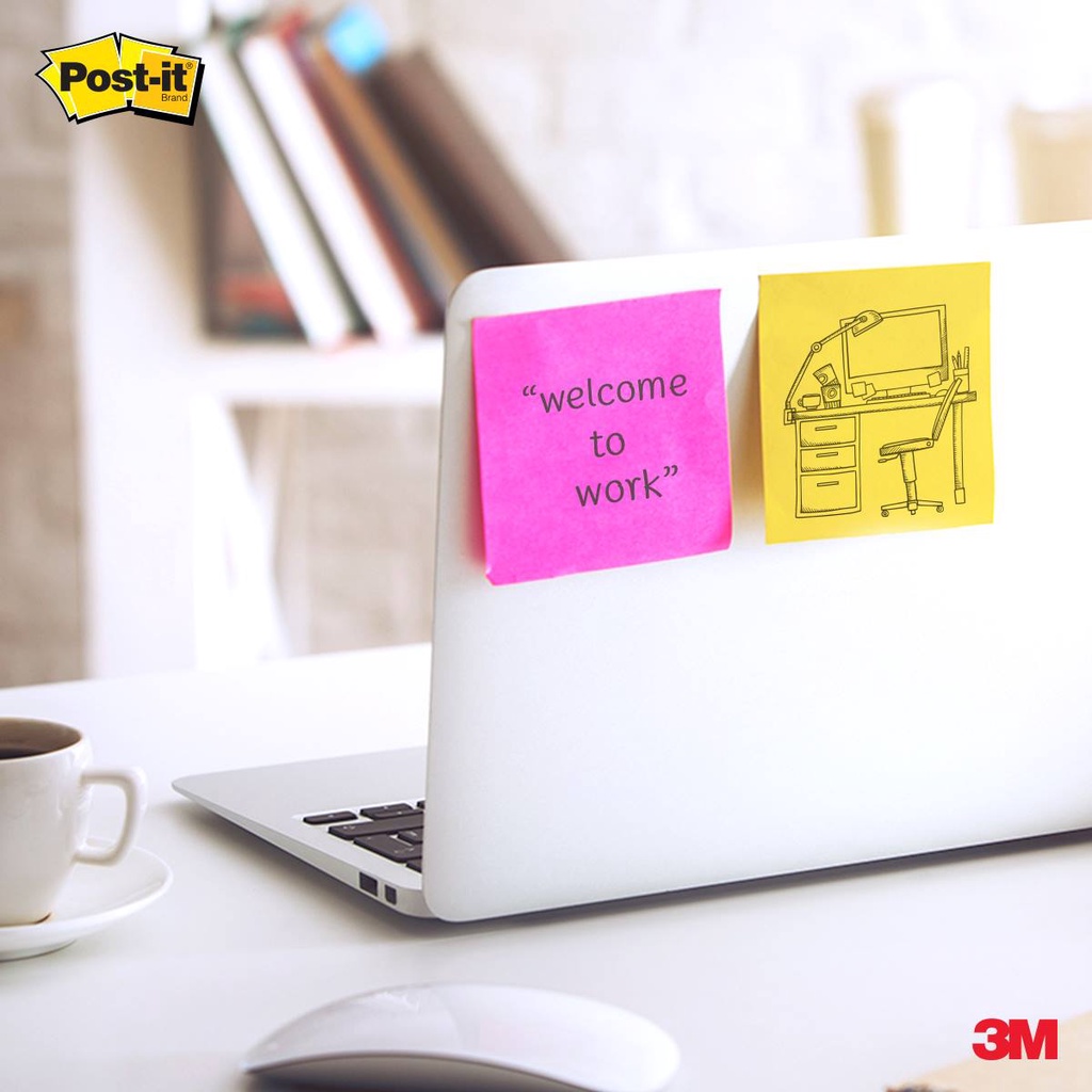Post-it 3M โพสต์อิท กระดาษโน๊ตกาว ขนาด 3x3นิ้ว แพ็ค 100แผ่น รุ่น 654 ...