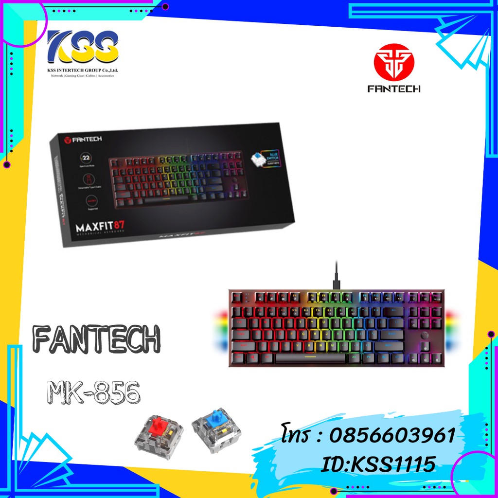 FANTECH MK856 MAXFIT KEYBOARD MECHANICAL (BLUE / RED SWITCH) | Shopee ...