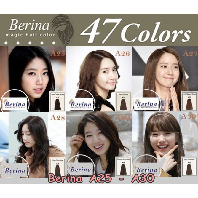 Berina Hair Color ครีมเปลี่ยนสีผม เบอรีน่า A25-A30 | Shopee Thailand