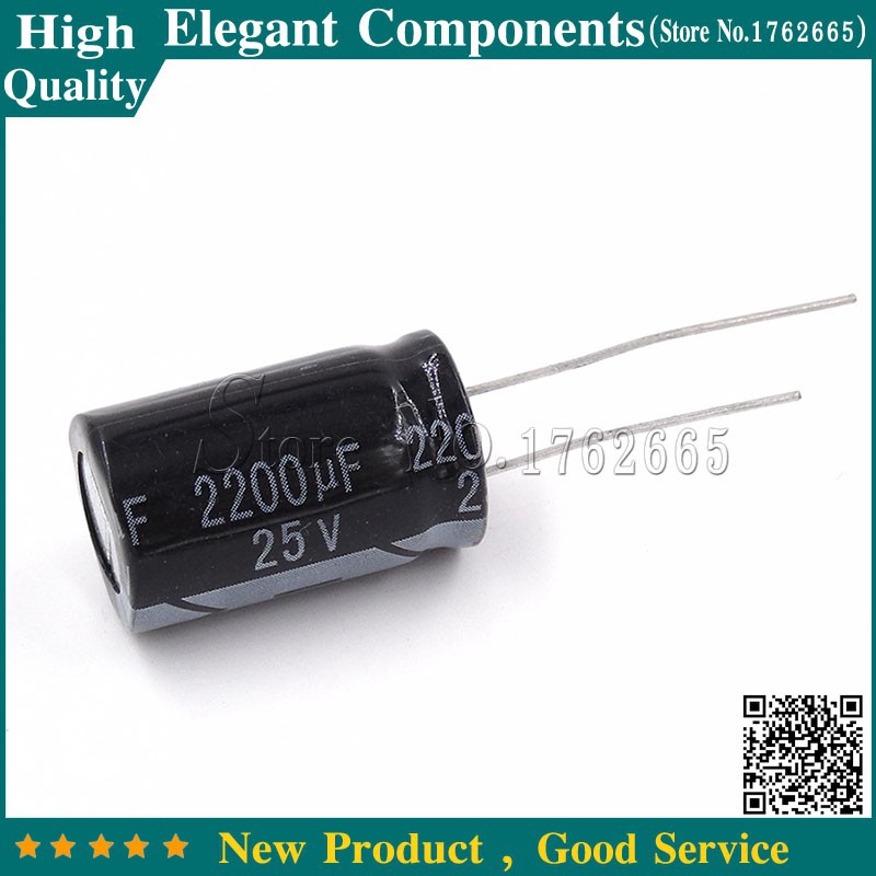 50pcs new 25V/2200UF 25V 2200UF size 13*21mm Aluminum electrolytic ...
