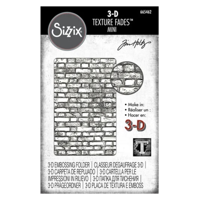 Sizzix 3D Texture Fades Embossing Folder By Tim Holtz : Mini Brickwork ...