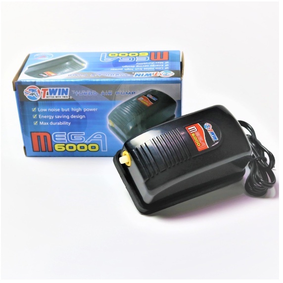 ปั๊มลม Mega-6000 ชุดเติมอากาศ สำหรับผักไฮโดรฯ ตู้ปลาและอ่างเลี้ยงปลา | Shopee Thailand