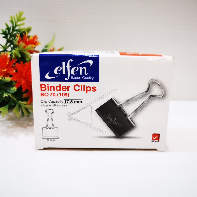 คลิปดำหนีบกระดาษ มีหลายขนาด Elfen clips | Shopee Thailand