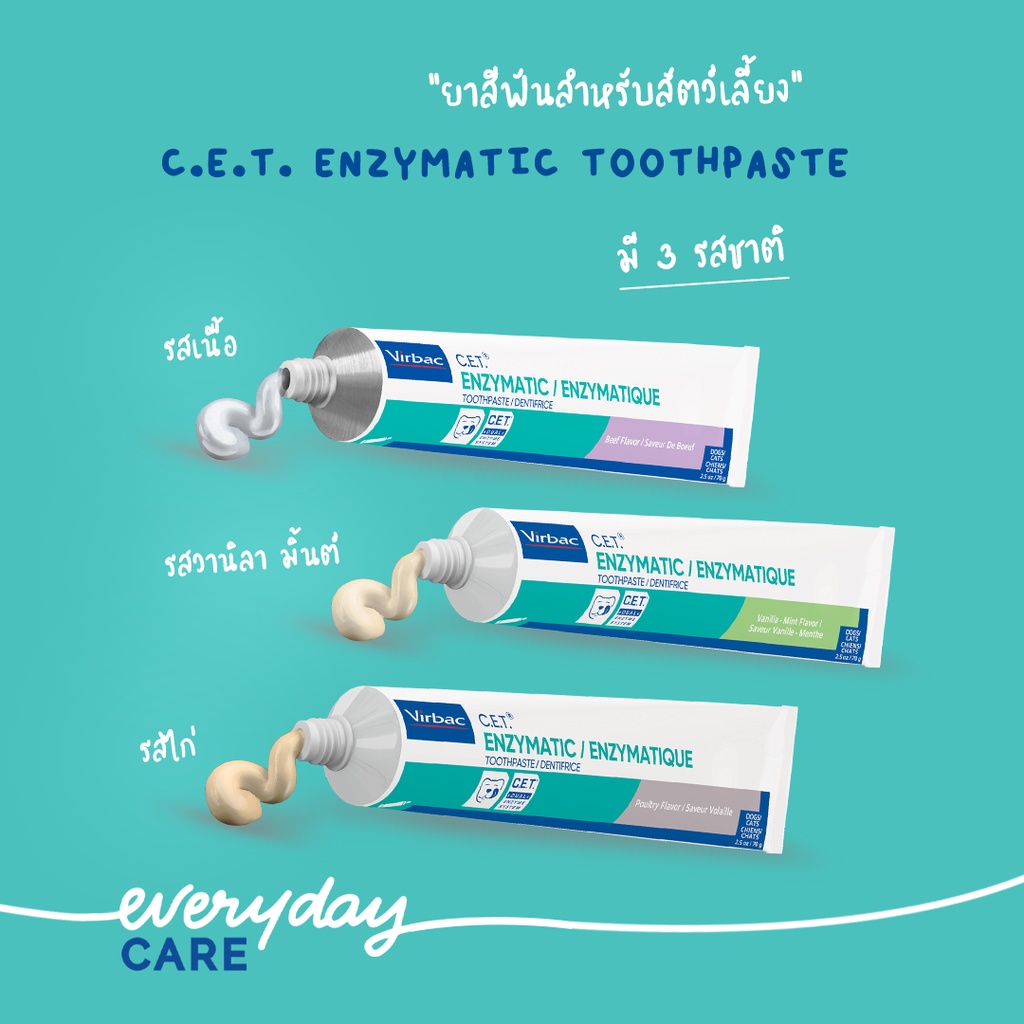 Virbac ยาสีฟัน ซีอีที สูตรเข้มข้น [C.E.T.® Enzymatic Toothpaste] สำหรับสุนัขและแมว ลดการสะสมของ ...