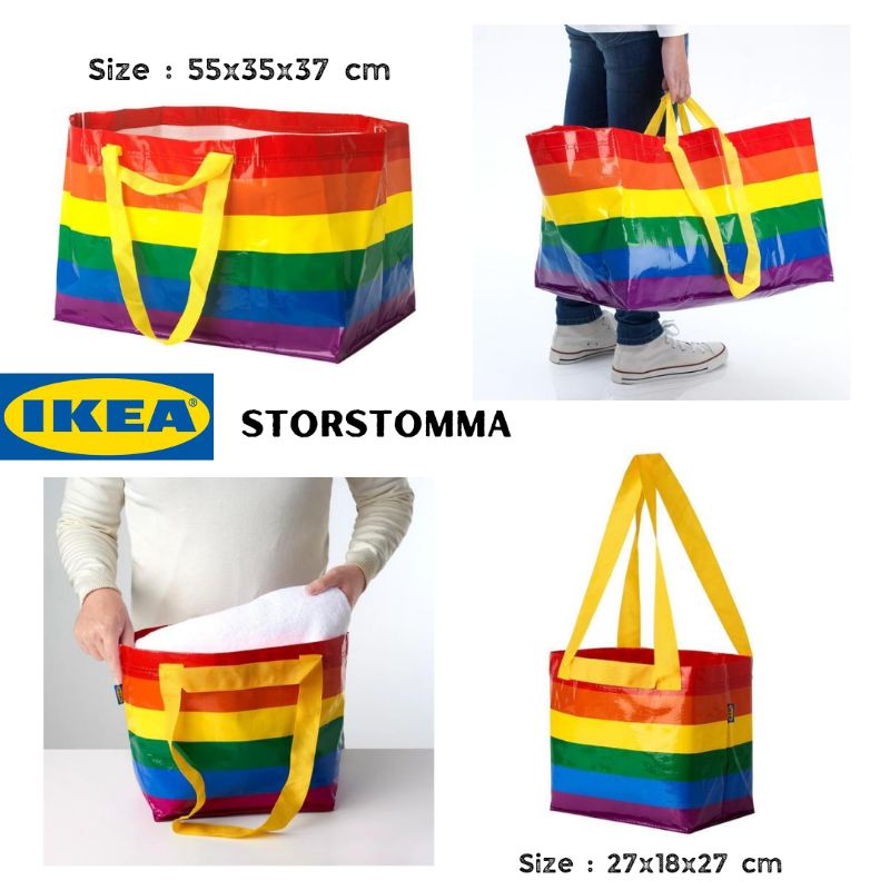 ถุง IKEA สีรุ้ง สีน่ารักมากกก รุ่น Storstomma | Shopee Thailand