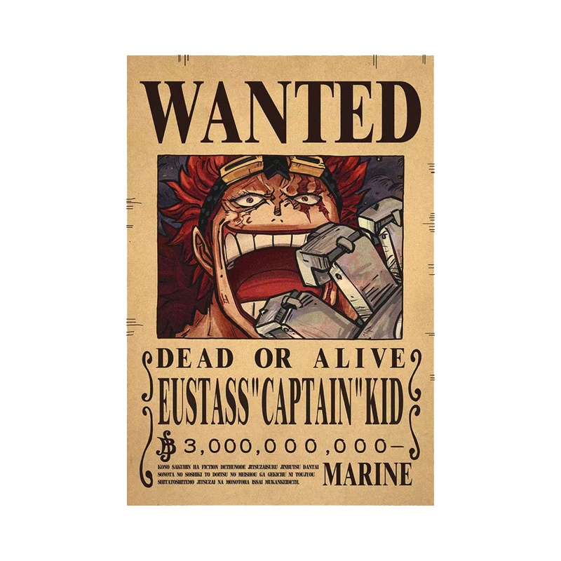 โปสเตอร์กระดาษคราฟท์ ลาย one piece wanted wanted poster luffy gear 5 ...