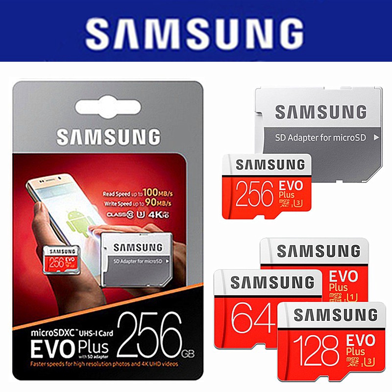 การ์ดหน่วยความจำเคสมือถือซัมซุง Evo + Class 10 Micro Sd 256 Gb Tf Sd ...