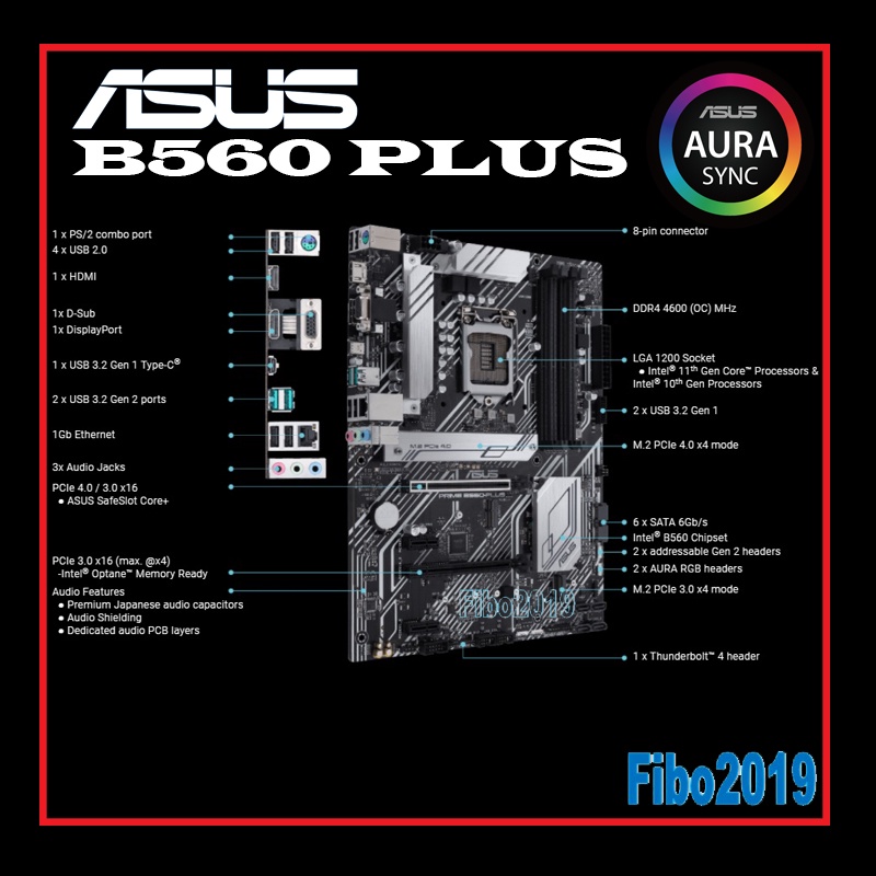 PRIME B560 PLUS ASUS ,Intel Gen 10 & 11, Socket 1200 ประกัน 3 ปี ...