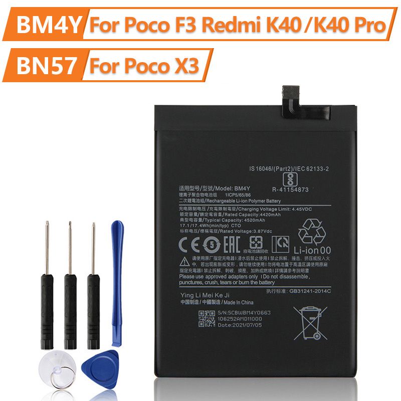 แบตเตอรี่ทดแทนใหม่ BM4Y สำหรับ Xiaomi Poco F3 Redmi K40 Pro K40 Pro ...