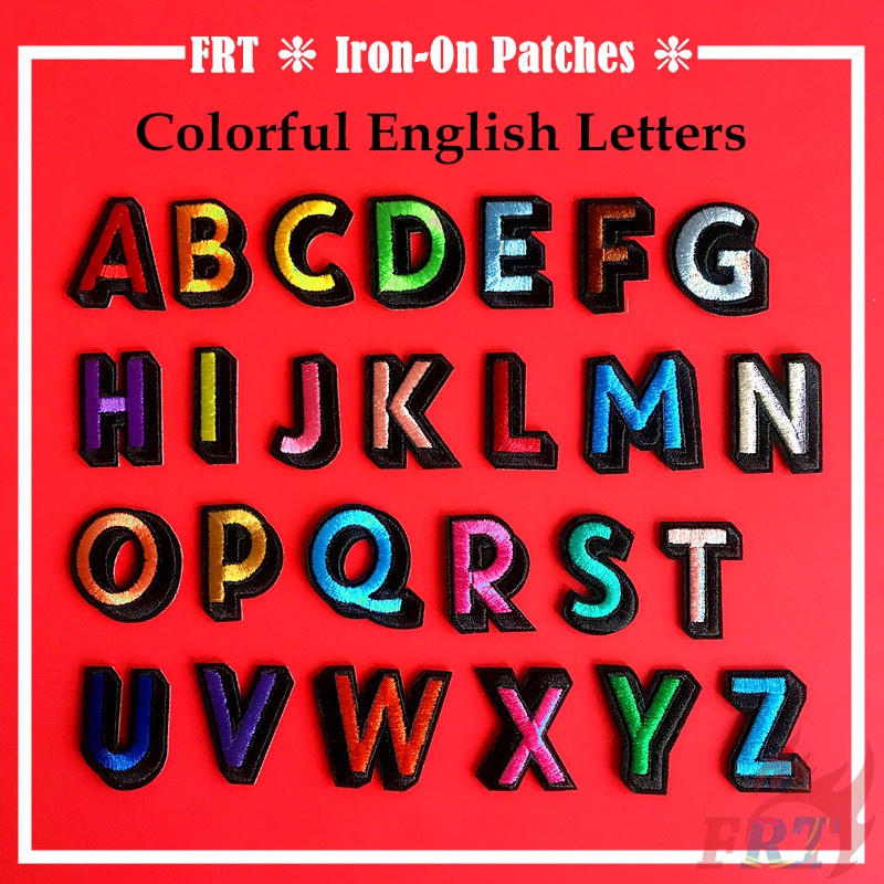 ☸ Colorful English Letters Iron-on Patch ☸ 1Pc Diy Iron on Sew on ...