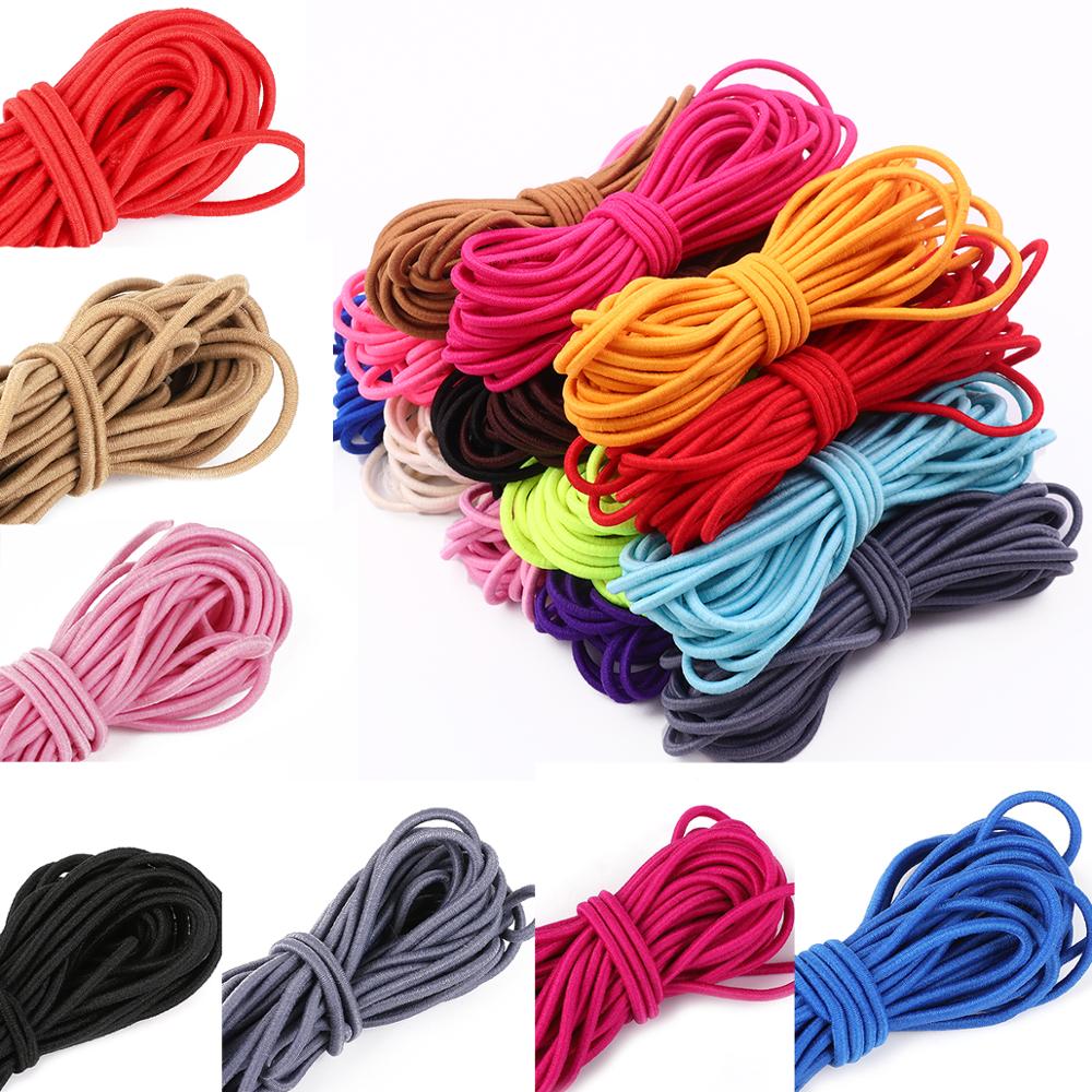 5M 2/2.5mm Colorful Round Elastic Band Round Rope Rubber Band Line ...