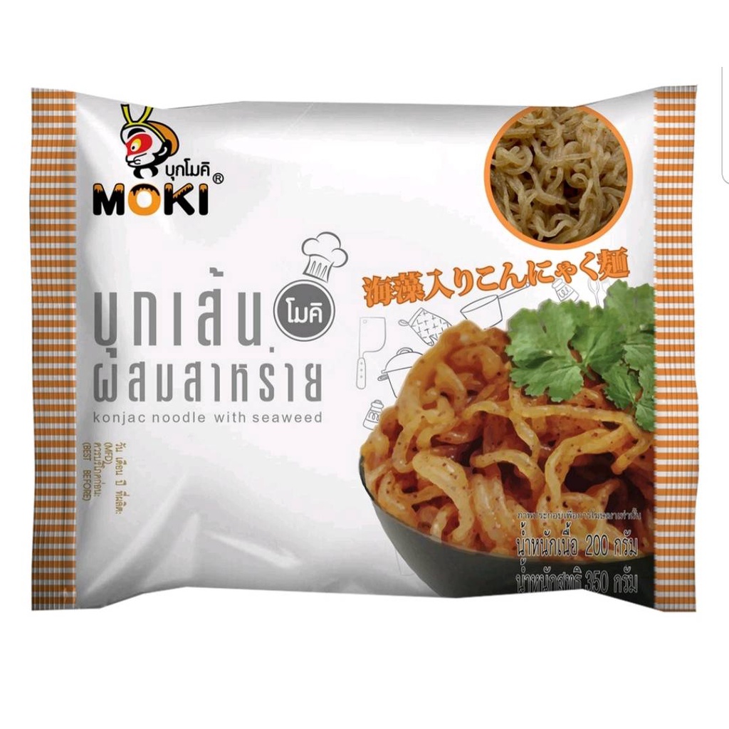 MOKI บุกเส้นผสมสาหร่าย 200g | Shopee Thailand