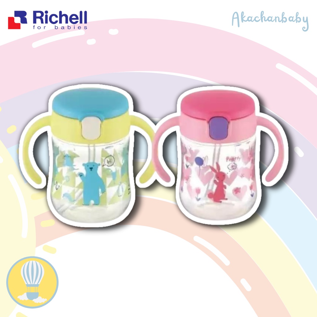Akachanbaby - Richell TLI แก้วมัก พร้อมหลอดดูด 200 มล. | Shopee Thailand