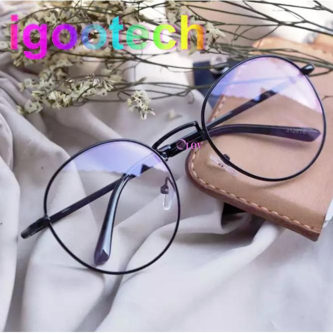 igootech New 2019 Fashion แว่นตากรองแสง แว่นกรองแสง ทรงกลม รุ่น blue 903(กรองแสงคอม กรองแสงมือ ...