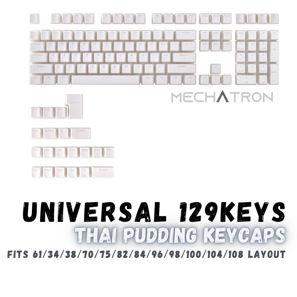 [Thai Keycaps] Pudding Keycap 129 Set ปุ่มคีย์แคปพุดดิ้ง ภาษาไทย PBT ...