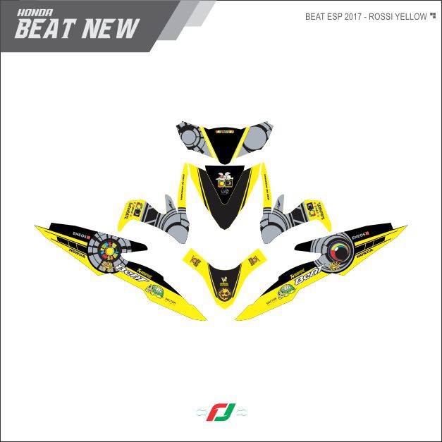 Honda BEAT NEW / STREET - ROSSI YELLOW สติ๊กเกอร์ติดมอเตอร์ไซค์ ...