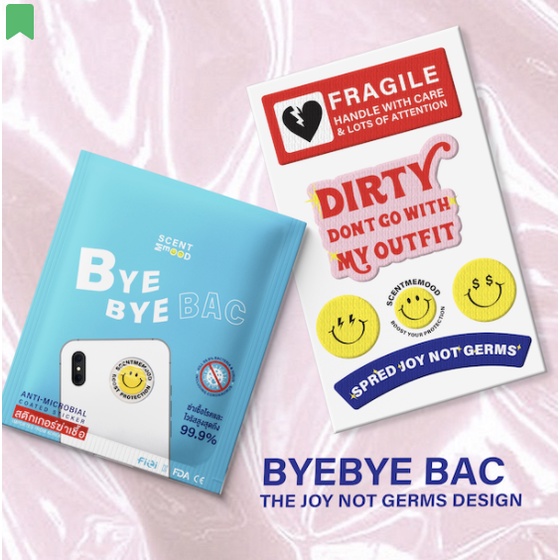 สติกเกอร์ฆ่าเชื้อโรค Anti Virus Stickers ' BYEBYE BAC #DESIGN 01 ...