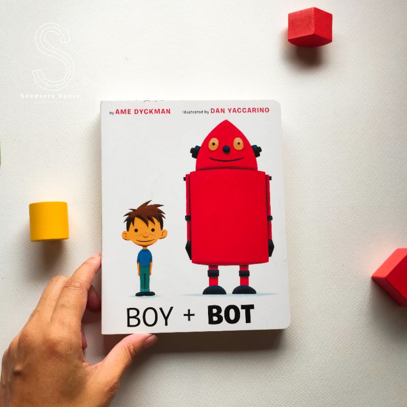 [พร้อมส่ง] Boardbook นิทานภาษาอังกฤษ Boy + Bot เด็กกับหุ่นยนต์ (แนะนำ ...