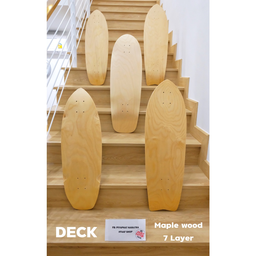 แผ่นเปล่า ไม้เมเปิ้ล7ชั้น Surf Skate Deck Old school Snapper หางปลา ...