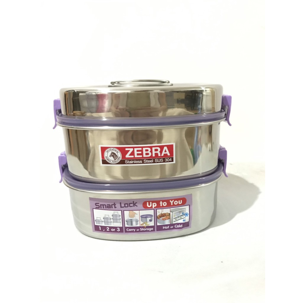 Zebra กล่องข้าวแบบเหลี่ยม Smart Lock II สแตนเลส ตราหัวม้าลาย ขนาด 16/2 ...