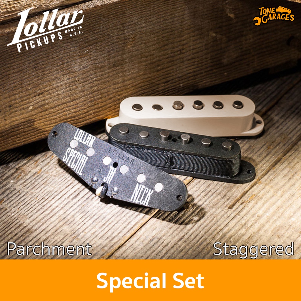 Lollar Pickups Special Strat Set Parchment Cover Staggered Pole Single ...