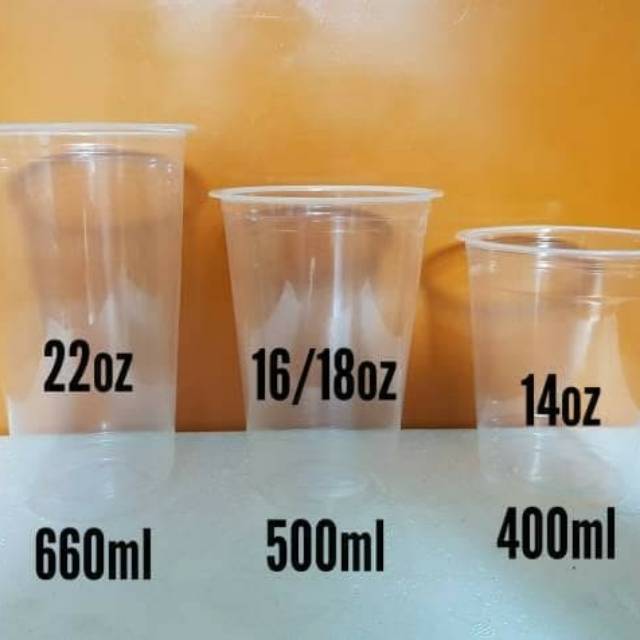 แก้วพลาสติก ไม่มีฝาปิด ขนาด 14 ออนซ์ 400 มล. | Shopee Thailand