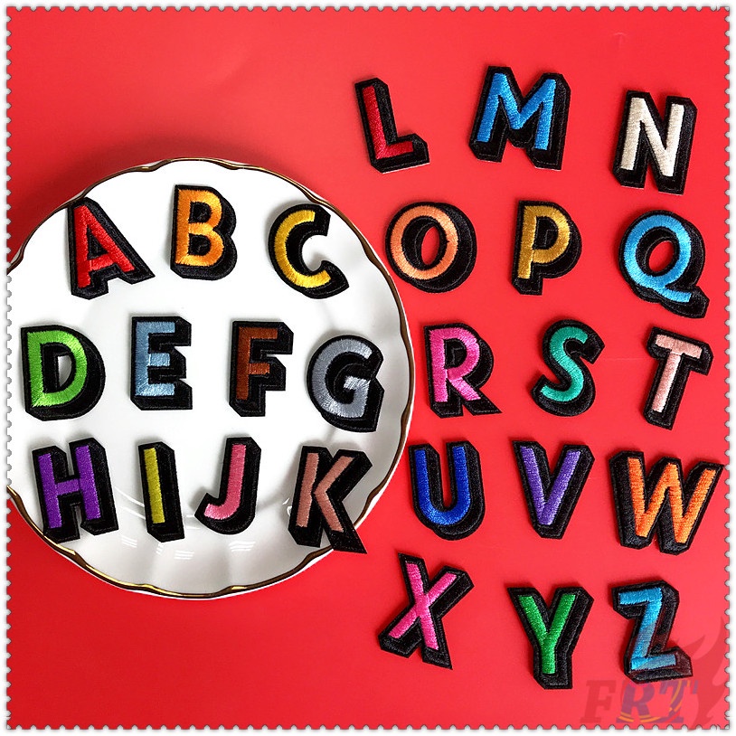Colorful English Letters Iron-on Patch 1Pc Diy Embroidery Patch Sew on ...