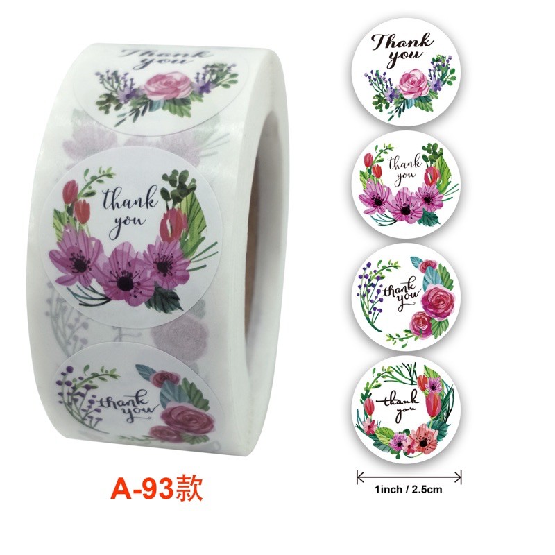 สติ๊กเกอร์ขอบคุณ Thankyou Sticker ม้วนละ 500 ดวง | Shopee Thailand