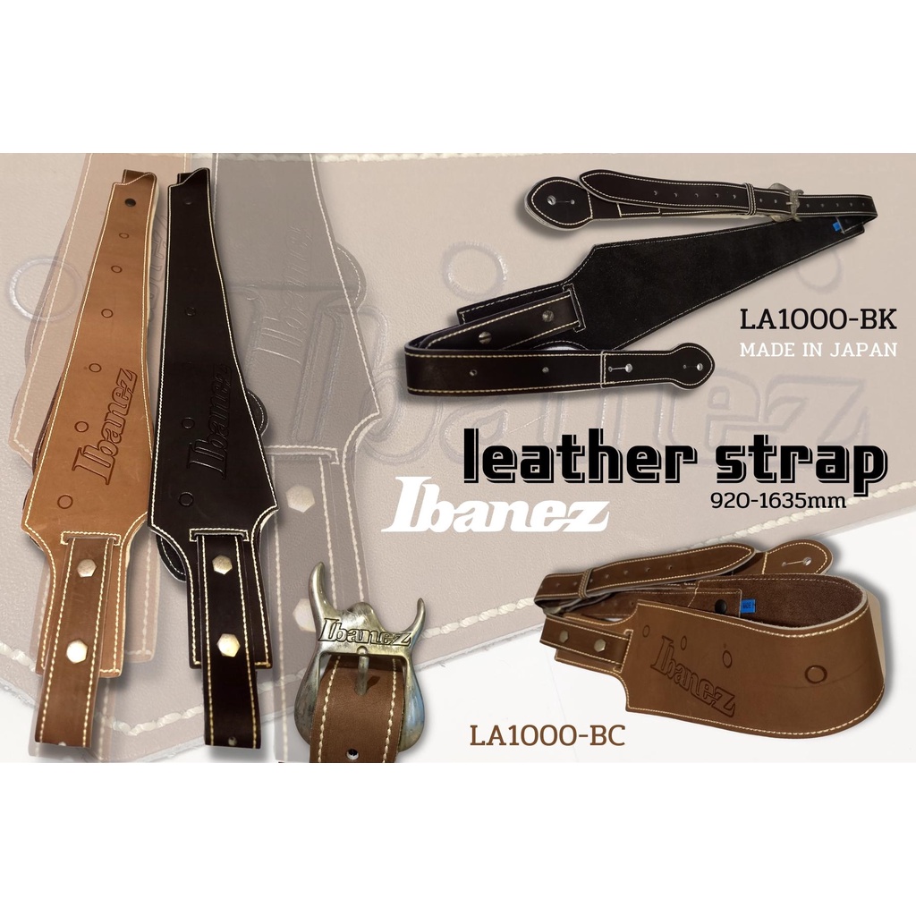 สายสะพายกีตาร์ Ibanez หนังแท้ อย่างดี MADE IN JAPAN รุ่น LA1000 | Shopee Thailand