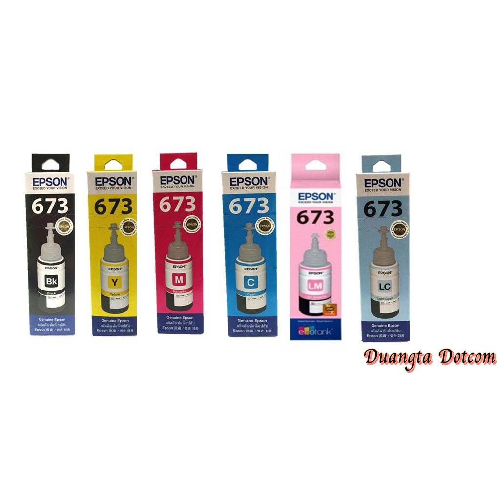 Epson 673 BK,C,LC,M,LM,Y หมึกเติมเเท้ รุ่น L800,L850,L1800 (1ชุด ...