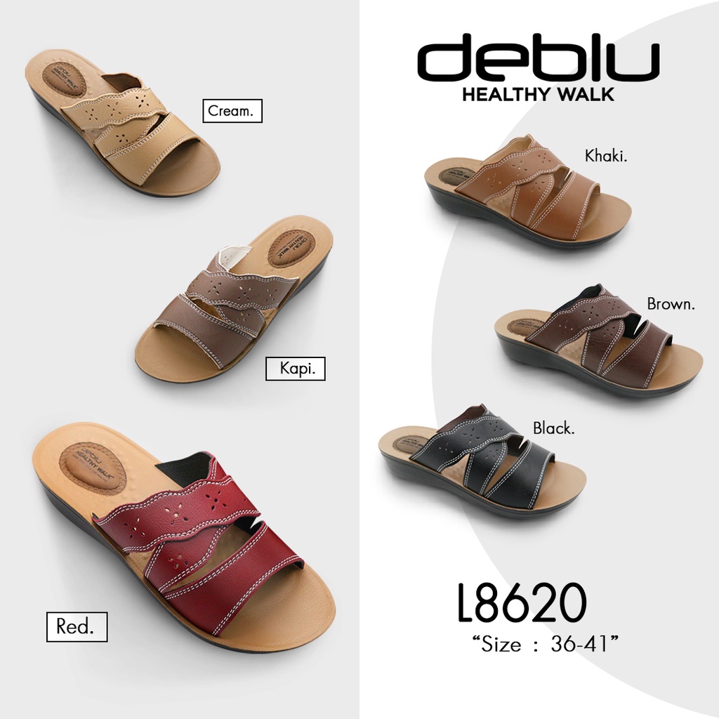 L8620 รองเท้าแตะ หญิง แบบสวม แบบหนีบ deblu เดอบลู นุ่มนิ่ม เพื่อสุขภาพ น้ำหนักเบา ของแท้ 100% ...