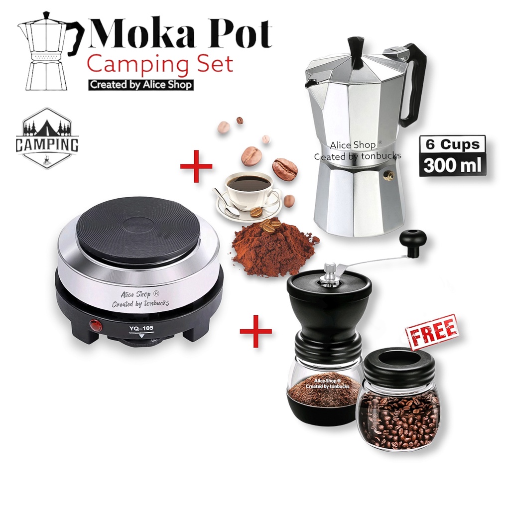 Moka Pot มีแบบเซ็ตและแบบคู่ ซื้อเป็นชุดคุ้มกว่า [ส่งไวจากกรุงเทพฯ ...