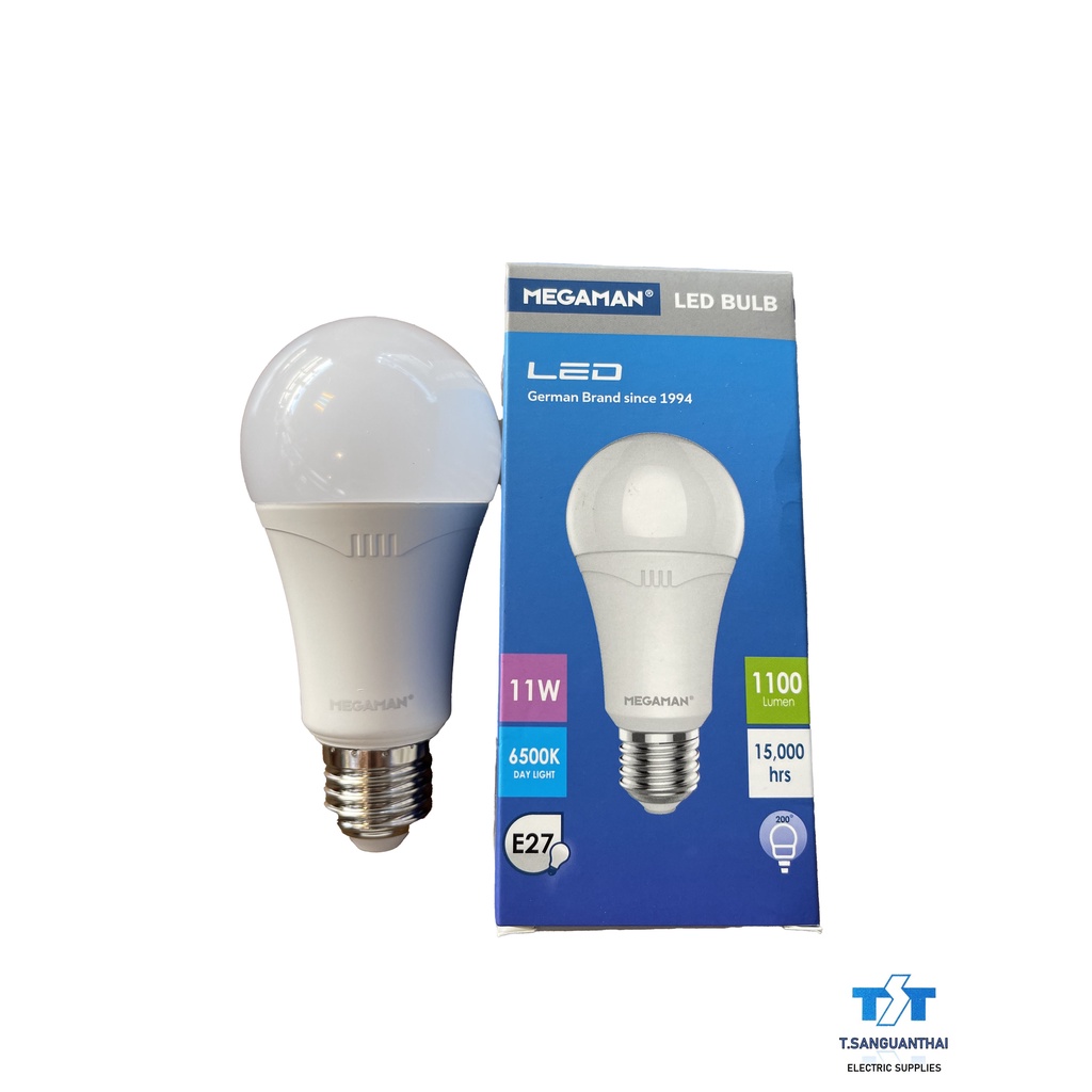 หลอด LED 11W เมก้าแมน MEGAMAN รูปทรงขนาด A60 แสงขาว Daylight 6500K ...
