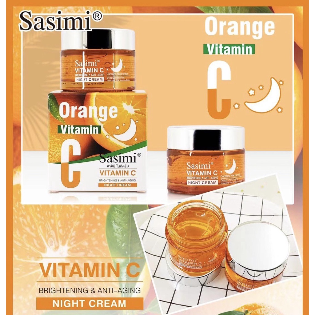 SASIMI Night Cream ไนท์ครีม ครีมบำรุงผิวกลางคืน 2สูตร | Shopee Thailand