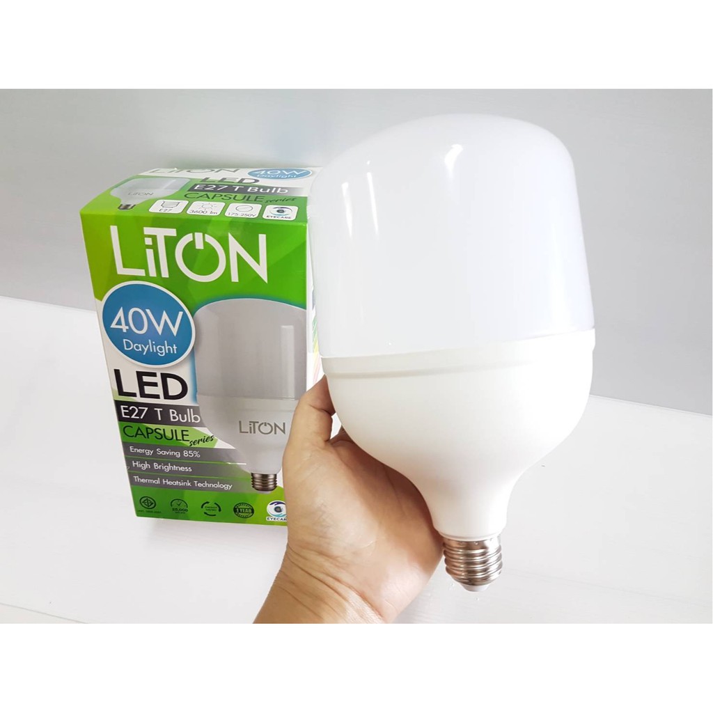 หลอดLED40W แสงขาว T-BULB รุ่น CAPSULE (LITON) แสงขาว Daylight | Shopee Thailand