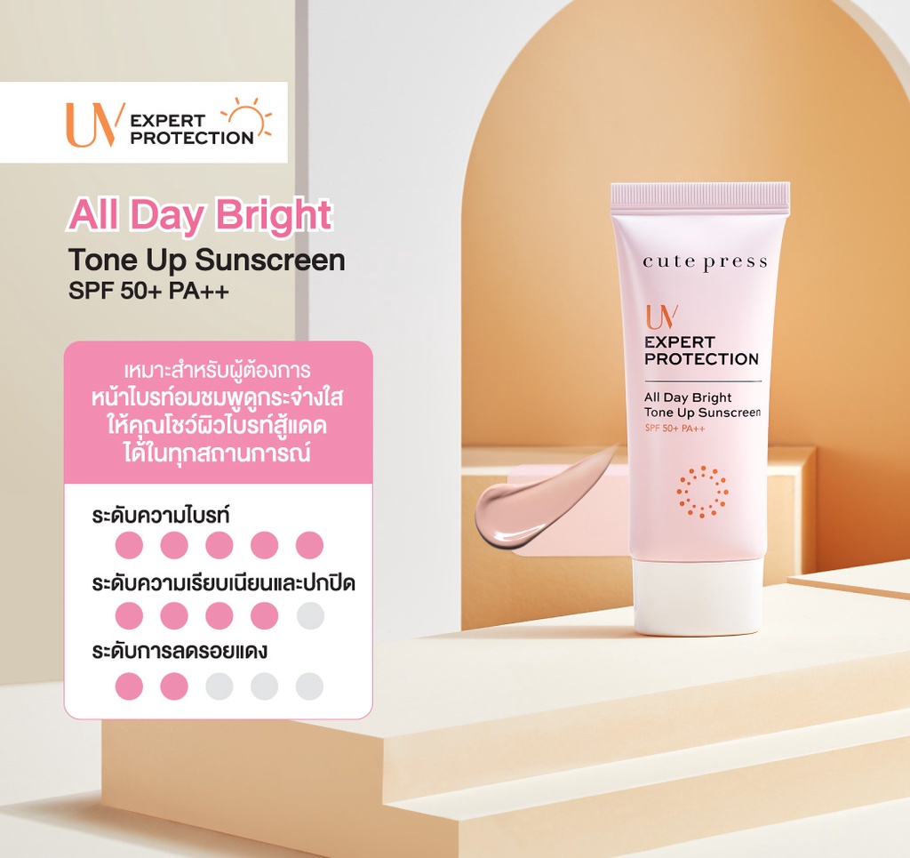 CUTE PRESS UV EXPERT PROTECTION TONE UP SUNSCREEN SPF50+ PA++ 30 g กัน ...