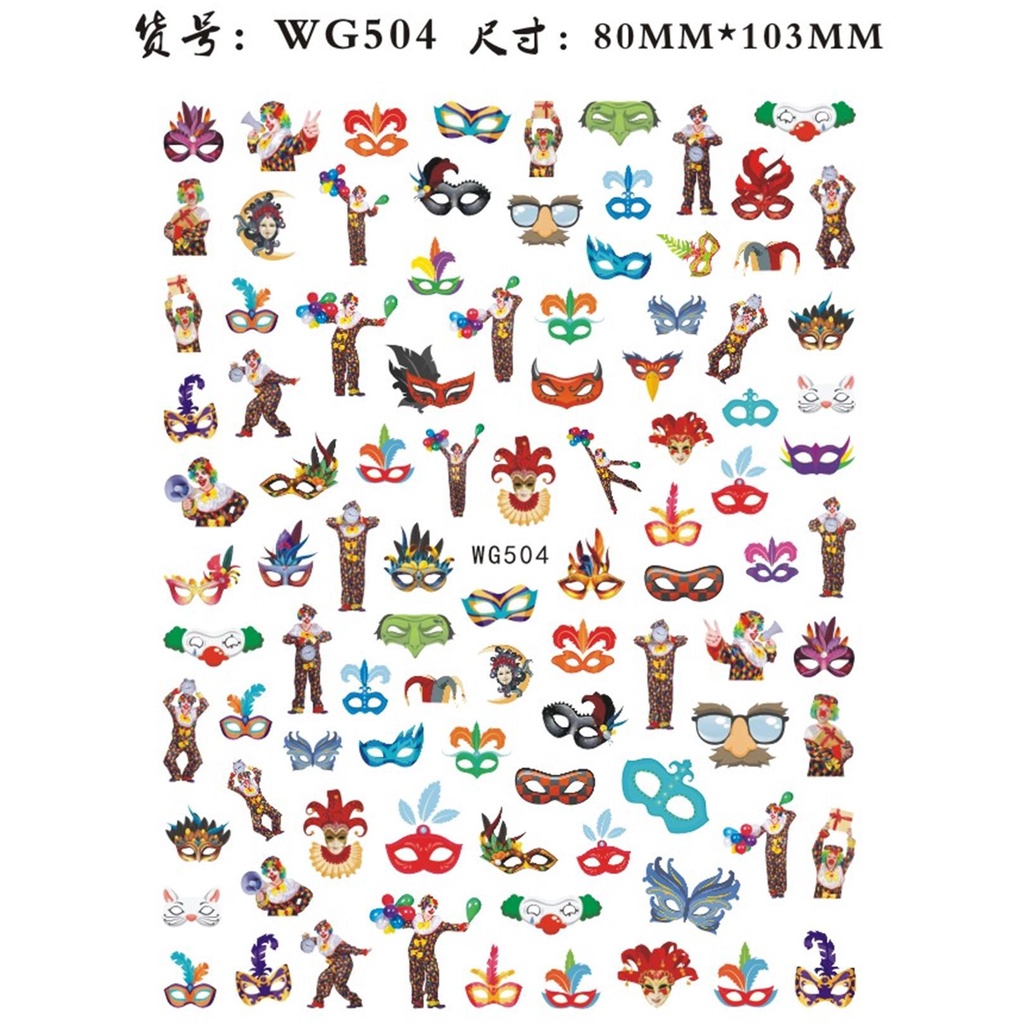 สติ๊กเกอร์ติดเล็บ Sticker ลายการ์ตูน หัวใจ ดอกไม้ ปาร์ตี้ ลอกแปะได้ ...