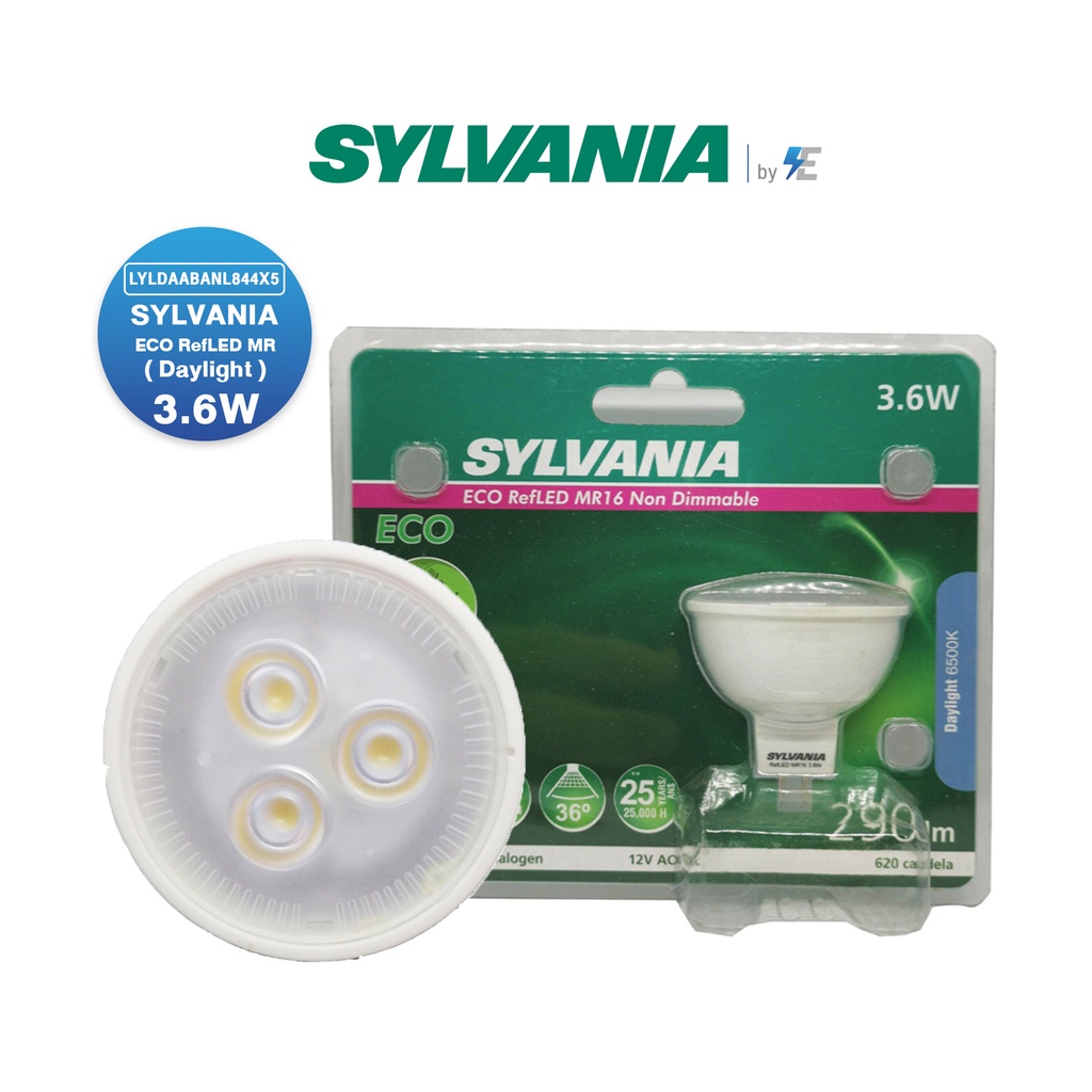 SYLVANIA หลอดไฟ LED ECO RefLED MR16 GU5.3 Non-dim 6500k (เดย์ไลท์) SP 3.6W | LYLDAABANL844X5 ...