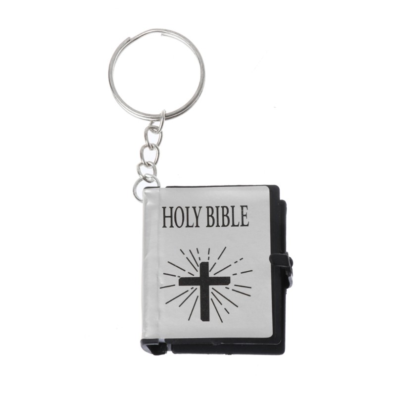 ARIN Mini English HOLY BIBLE Keychain Religious Christian Jesus Cross ...