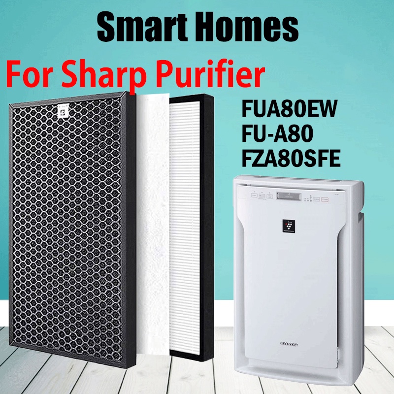 Fua80ew FZ-A80SFE เครื่องฟอกอากาศ HEPA & ฟิลเตอร์คาร์บอนกําจัดกลิ่น FU ...