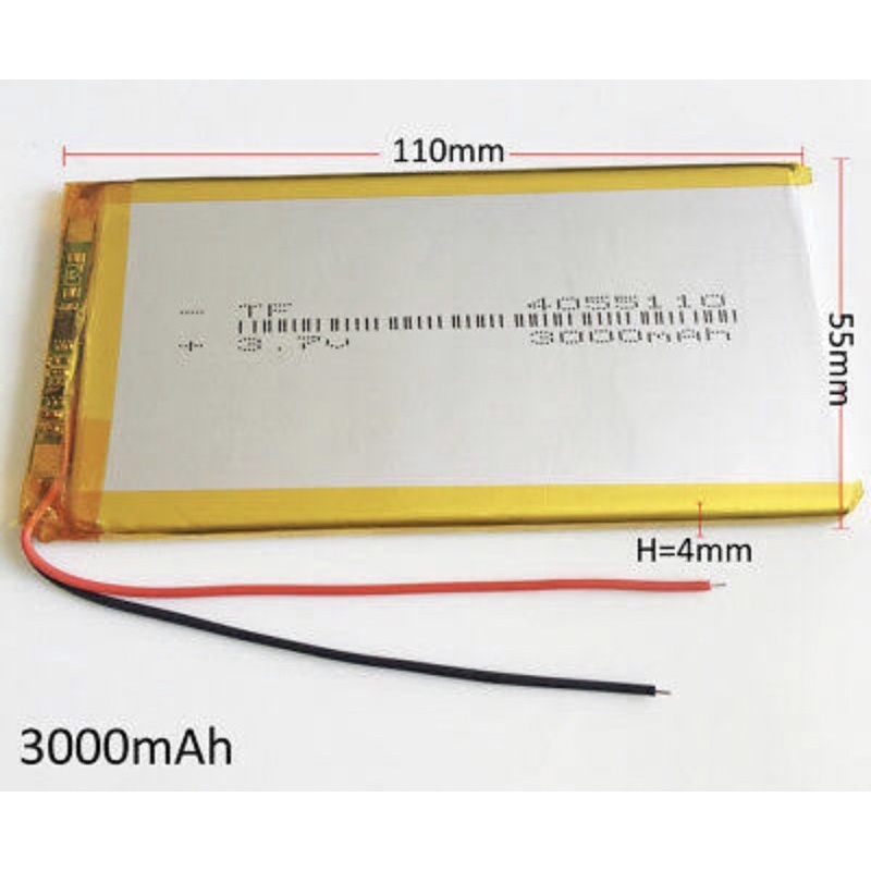 4055110 แบตเตอรี่3000mah 3.7v lipo rechargeable | Shopee Thailand