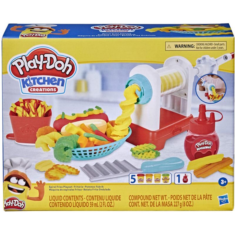 Play-Doh Kitchen Creations Spiral Fries Playset Toy French Fry Maker ...