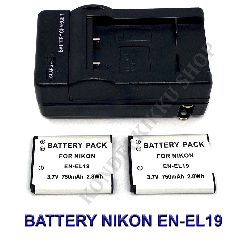 EN-EL19 \ ENEL19 Battery and Charger For Nikon S32,S100,W100,S2500,S2800,S3100,S3600,S4100,S4300 ...