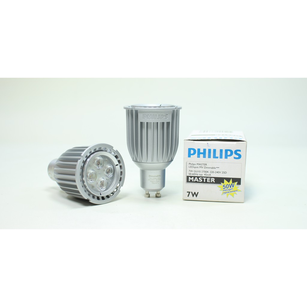 PHILIPS LED Spot Dimmable 7W 2700K 220-240V GU10 25D @7ตัว | Shopee ...