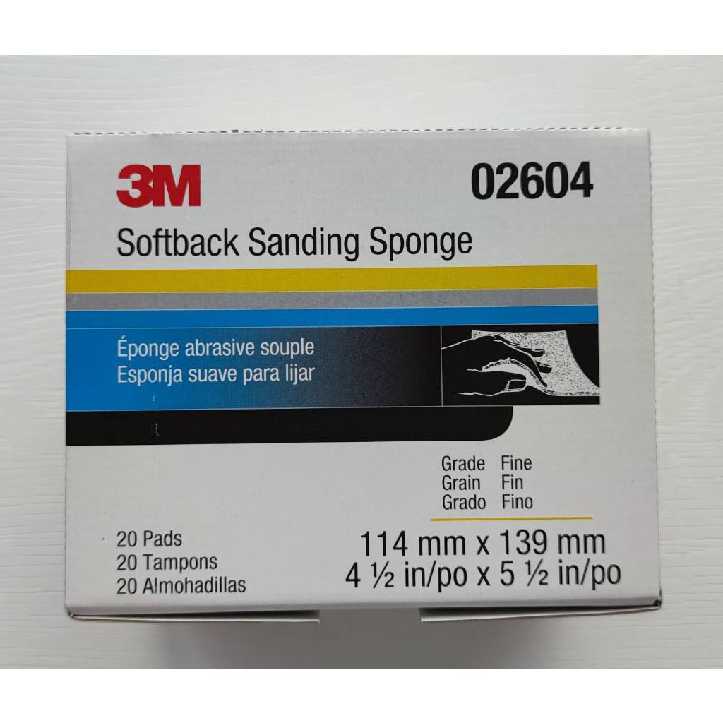 3M ฟองน้ำกระดาษทราย 02604 (Fine เทียบเท่ากระดาษทรายเบอร์ 320-400) (ราคาต่อ 1 ชิ้น) | Shopee Thailand